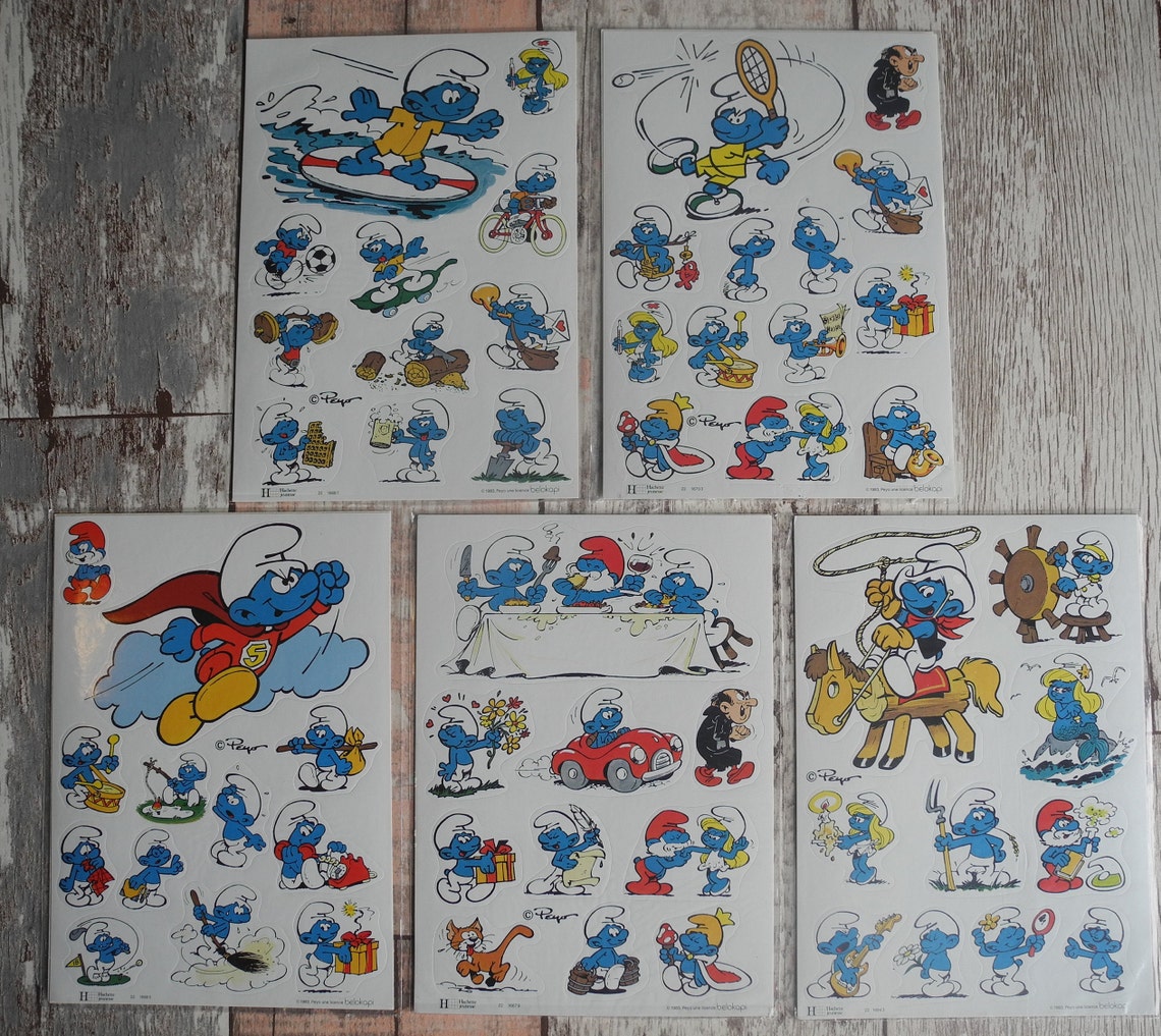 Vintage the Smurfs Stickers - Etsy