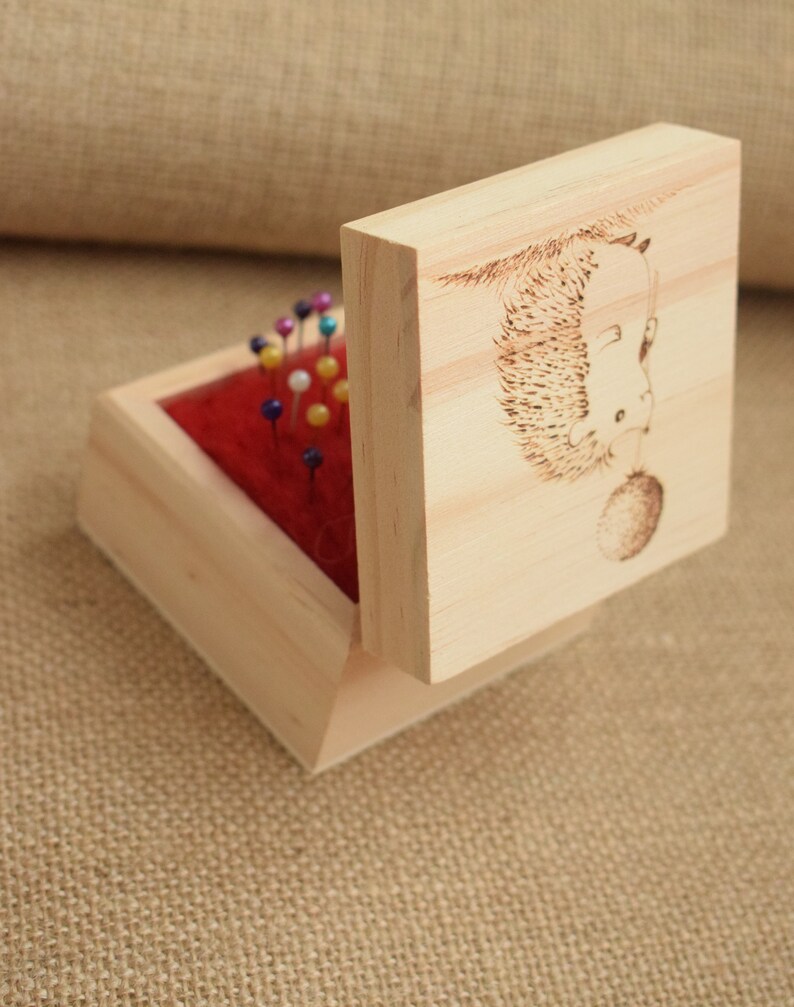 Needle Box / Pincushion Box, Pin Cushion for Needles/ Needle Storage ...