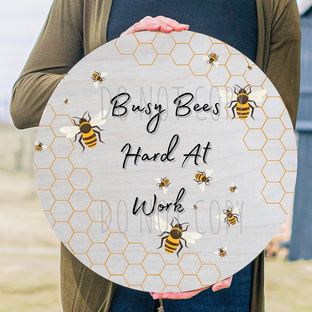 Busy Bees - 12" Round Classroom Door Sign Design- Sublimation Door ...