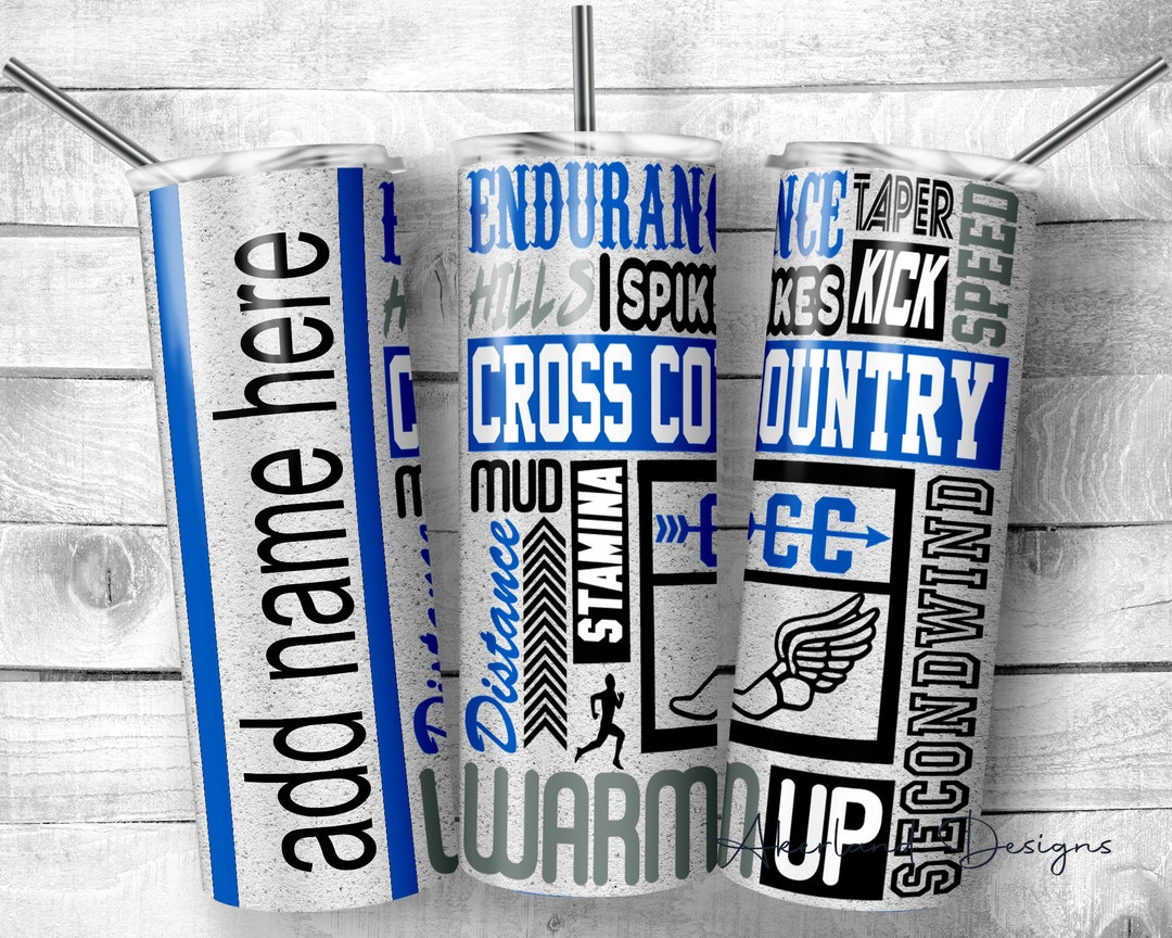 Blue Cross Country - 20oz Sublimation Tumbler Design PNG Digital ...