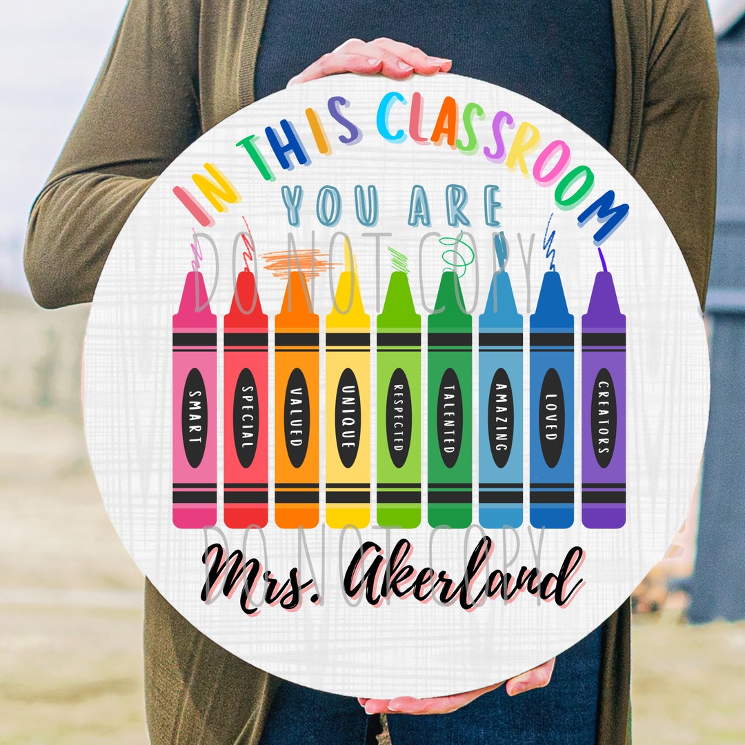 Super Crayons - 12" Round Classroom Door Sign Design- Sublimation Door ...