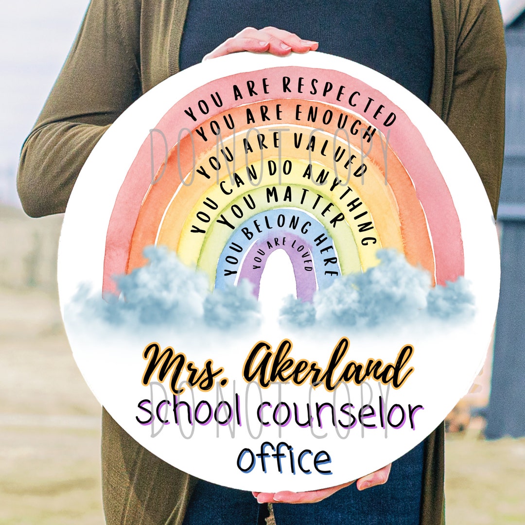 School Counselor - 12" Round Classroom Door Sign Design- Sublimation ...