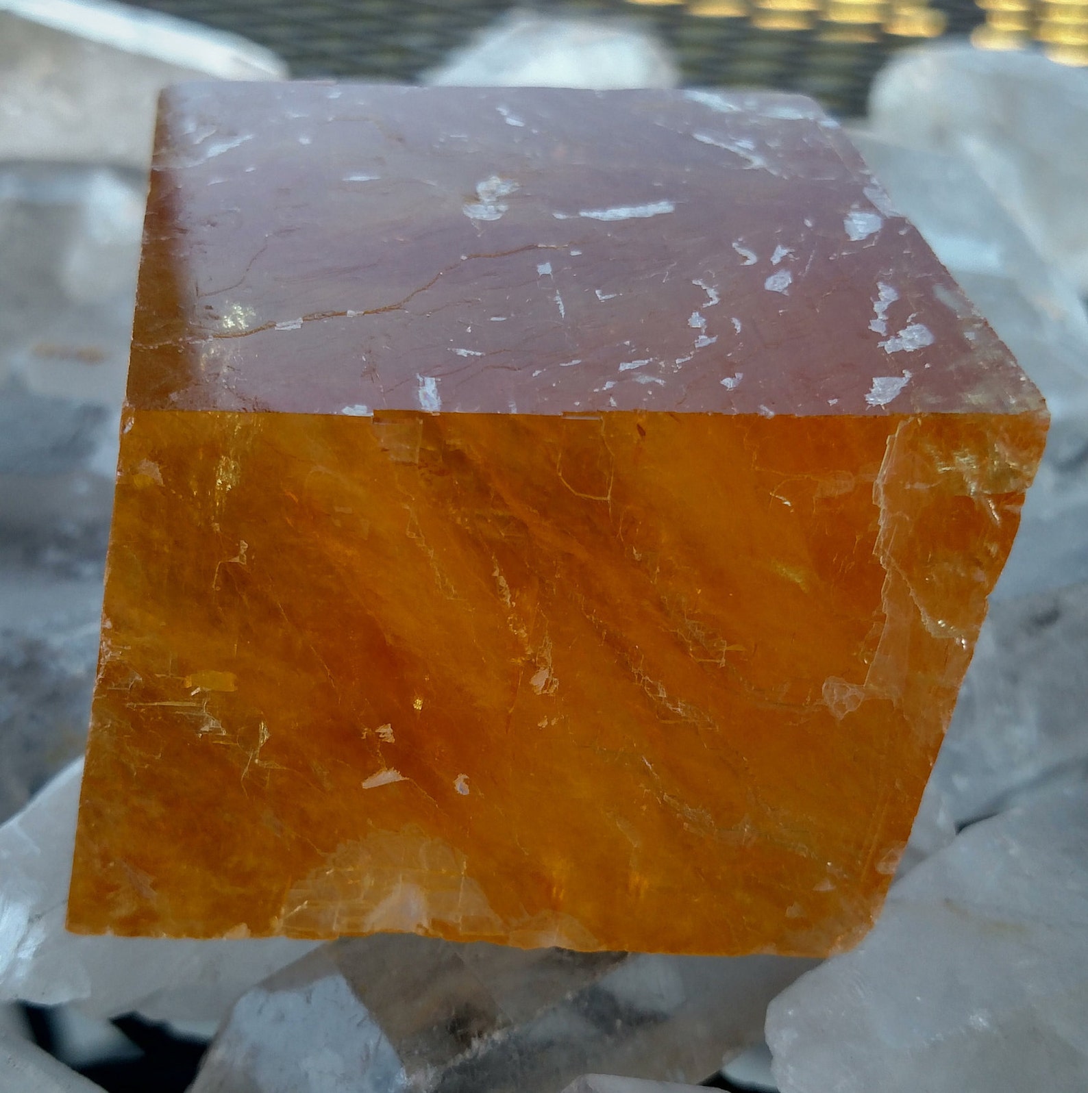 Honey Calcite Cube, Calcite Cube, Crystal Honey Colored Calcite ...