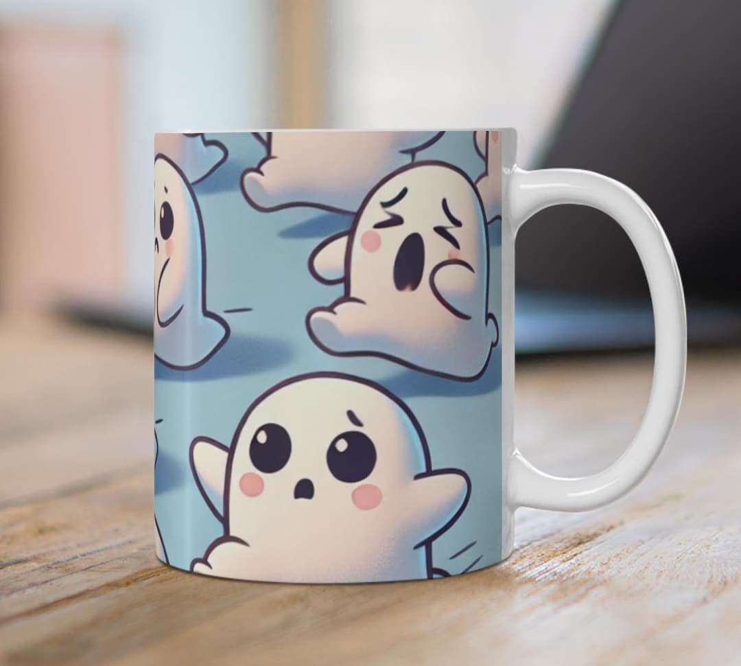 Cute Meme Coffee Mug, Meme Gifts, Scared Ghosts, Fun Gift for Her, Fun ...