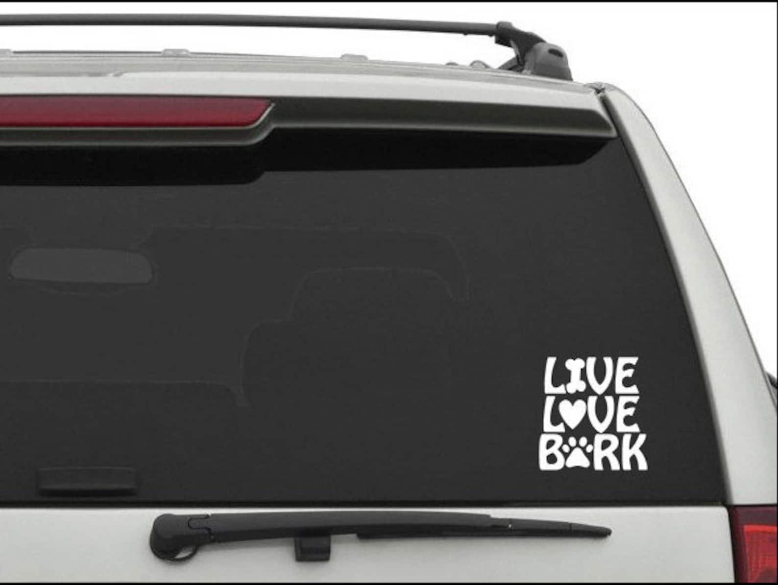 Live Love Bark Vinyl | Dog Vinyl Decal | Car Vinyl | Pet Sticker | Paw ...