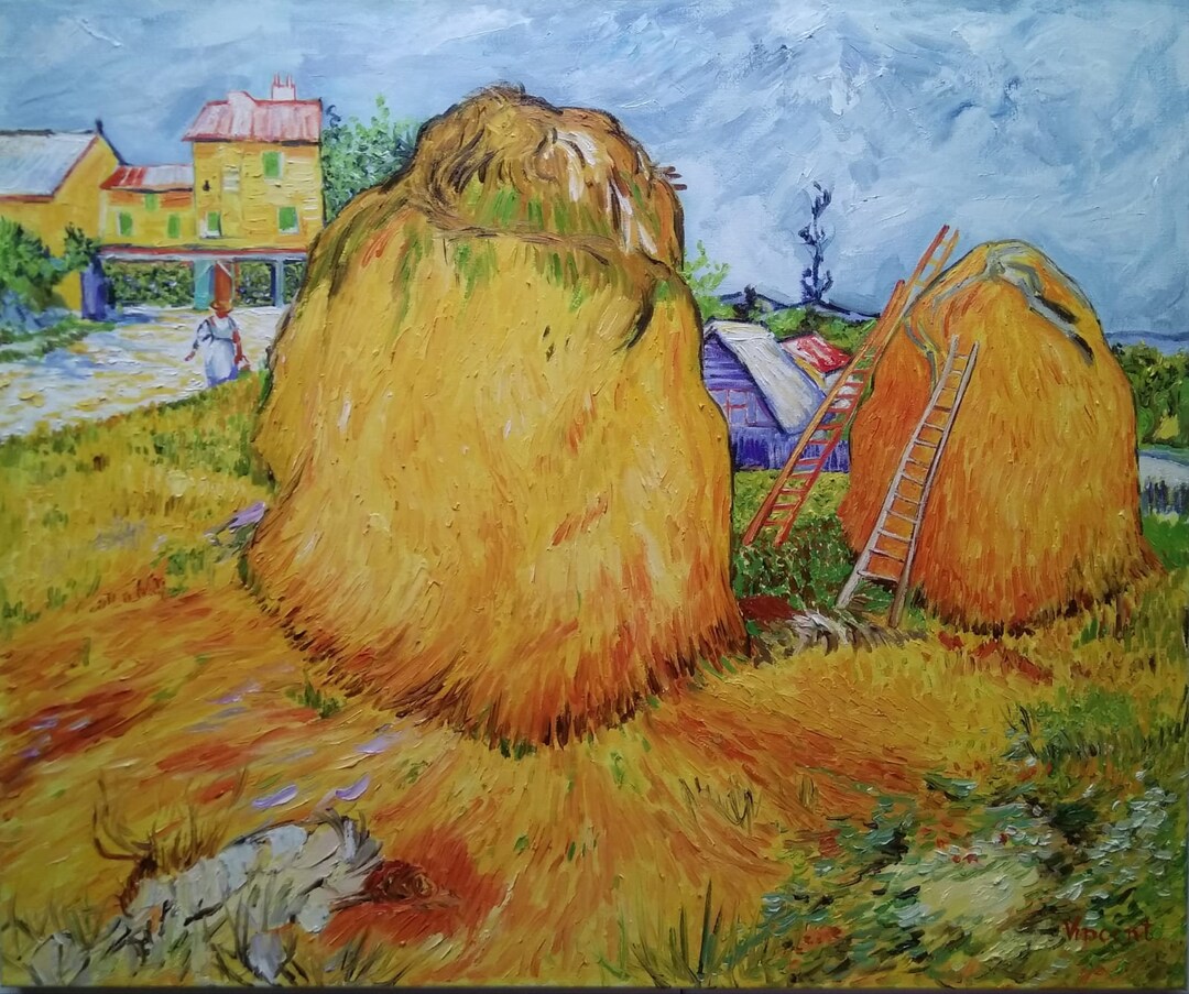 Haystacks in Provence Oil Painting Vincent Van Gogh Free Copy Artwork ...