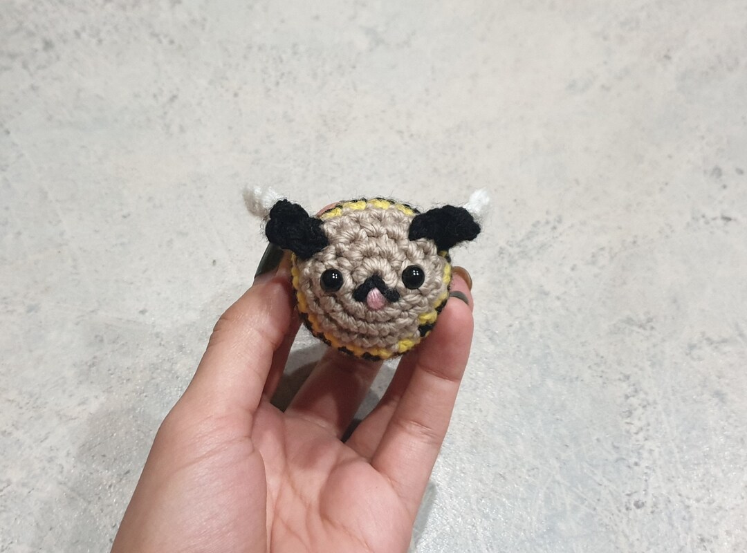 Custom Pug Bee | Crochet Cute Pug Keychain/bag Charm | Handmade ...