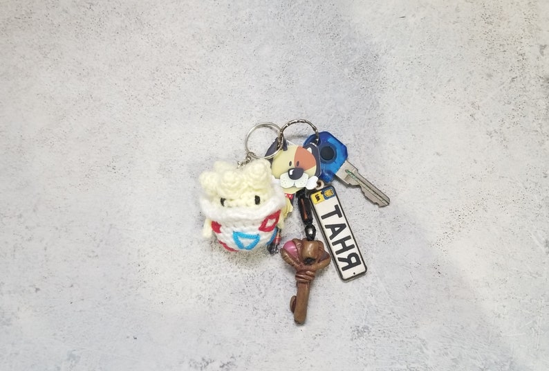 Amigurumi Mini Pokemon Crochet Pokemon Keychains Togepi - Etsy