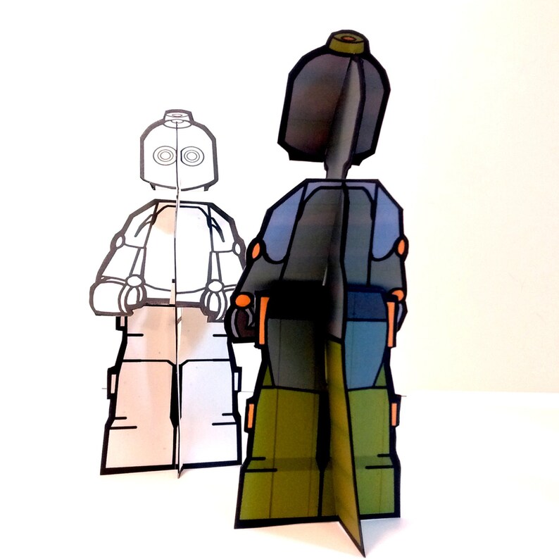 Robot Robot Paper Doll Set Printable Toy | Etsy