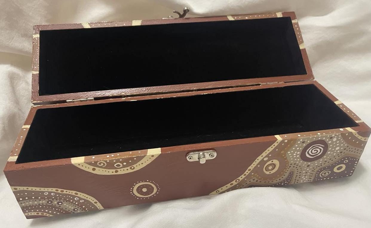 Hand-painted "cosmos in a Box" Tabletop Chest Box. Black Interior ...