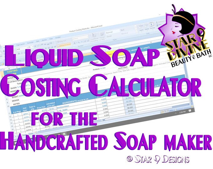 Liquid Soap Costing Calculator excel - Etsy