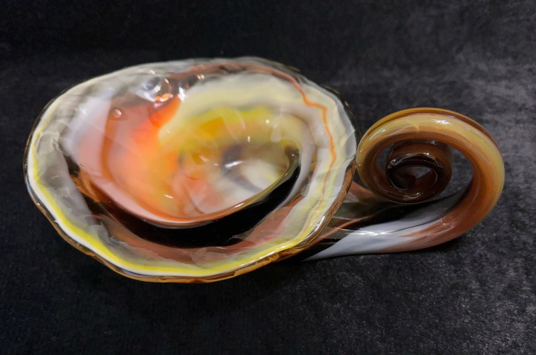 Vintage Sooner Glass Handblown Cornucopia Art Glass Dish - Etsy