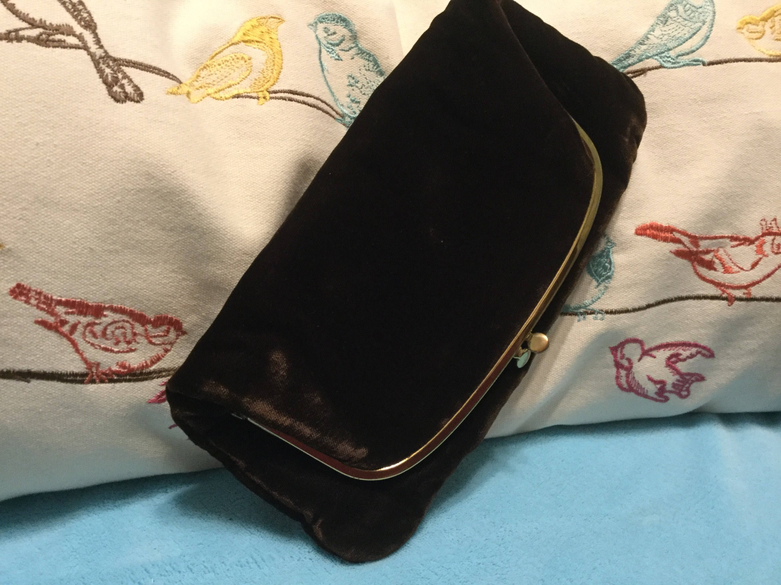 Vintage Ingber Chocolate Brown Velvet Clutch Evening Bag - Etsy