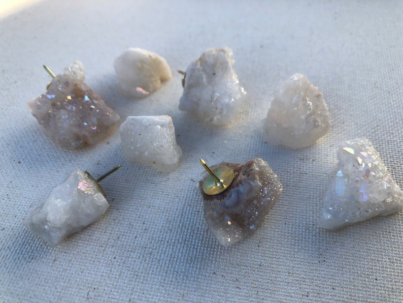 Crystal Geode Rock Push Pins for Vision Board Kit. Druzy Thumbtacks ...