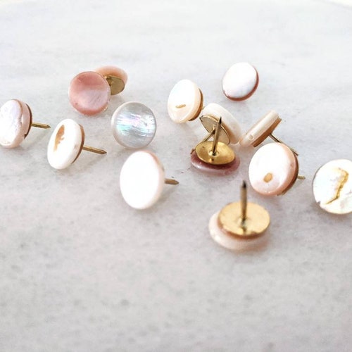 Decorative Mother of Pearl Shell Push Pin Thumb Tacks. - Etsy