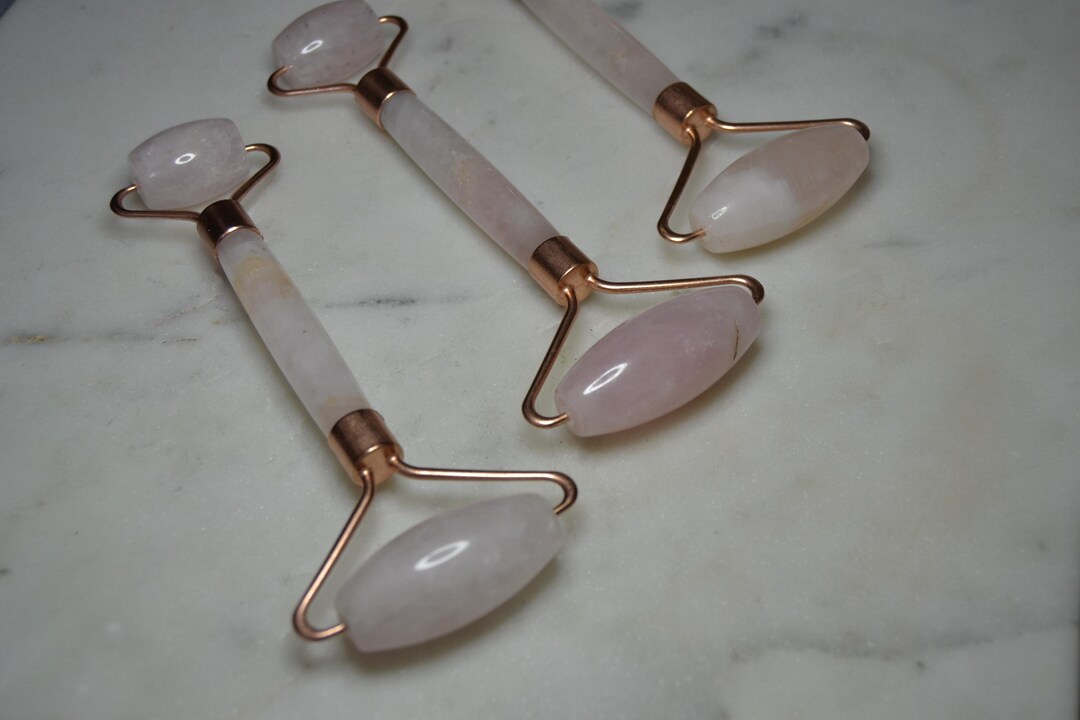 Rose Quartz Face Rollers, Rose Quartz Massage Tool, Crystal Face Roller ...