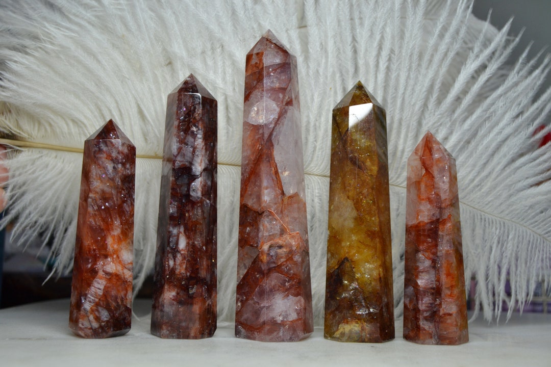 Fire Quartz Towers, Fire Quartz Points, Crystal Home Decor - Etsy