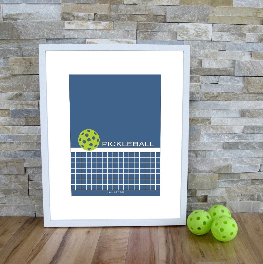 Pickleball Art Print - the Pickleball Poster - Blue Pickleball Modern ...