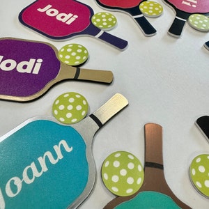 Personalized Pickleball Paddle Name Tag: Engraved Acrylic Bag Tag - Etsy