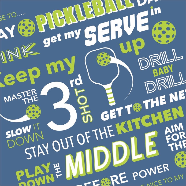 Pickleball Pledge Pickleball Art Blue Pickleball Print | Etsy