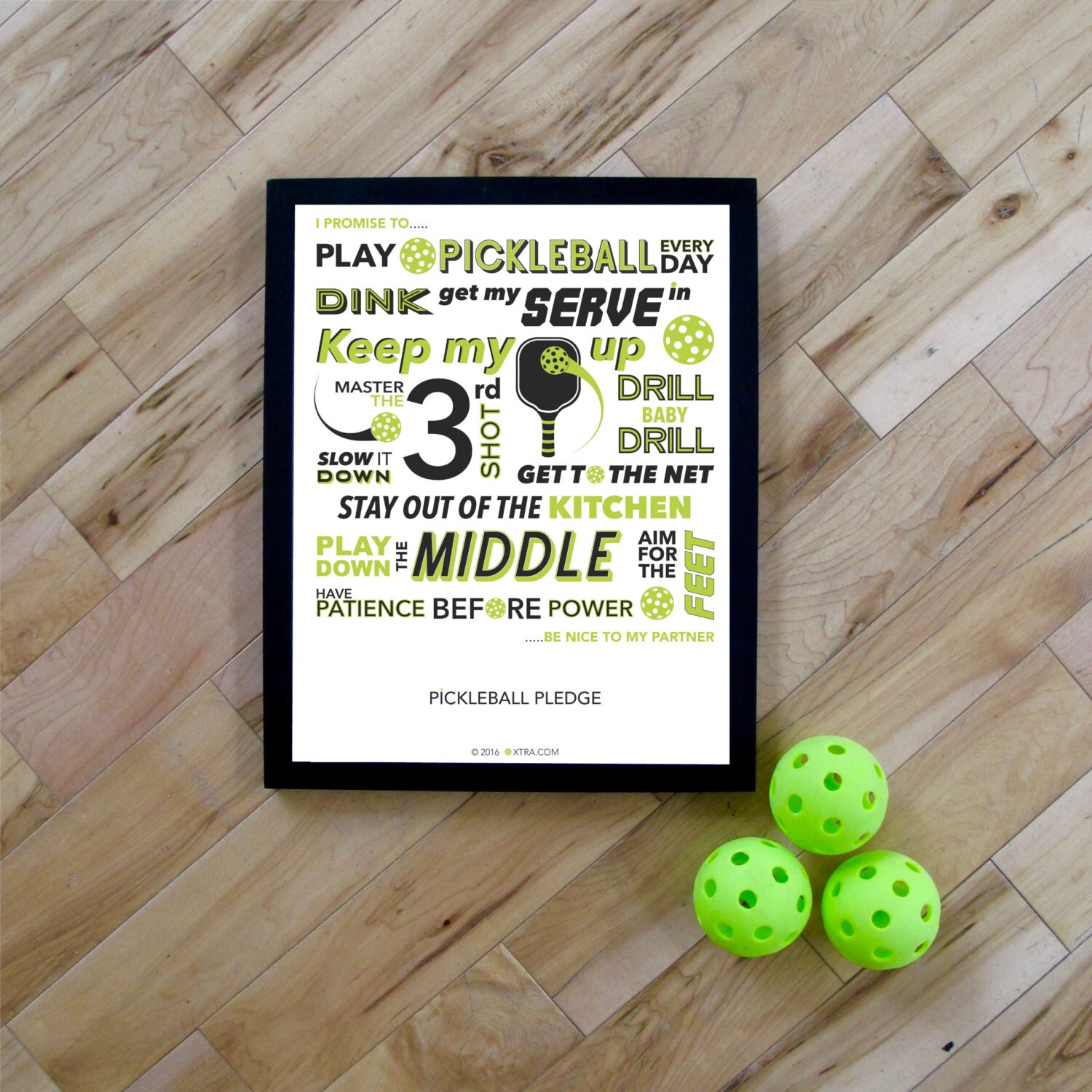 Pickleball Pledge Print Pickleball Art White Pickleball - Etsy