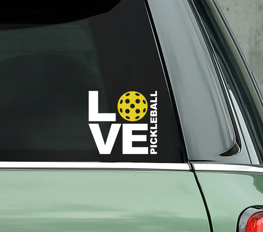 LOVE Pickleball Decal - Vinyl Decal - Bumper Sticker - Computer Sticker ...