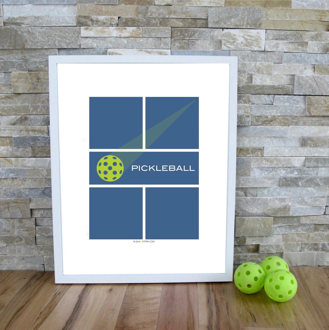 Pickleball Print - the Pickleball Poster - Blue Pickleball Modern Print ...