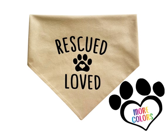 Dog Bandana Rescued Loved Animal Neckwear Dog Scarf Custom | Etsy