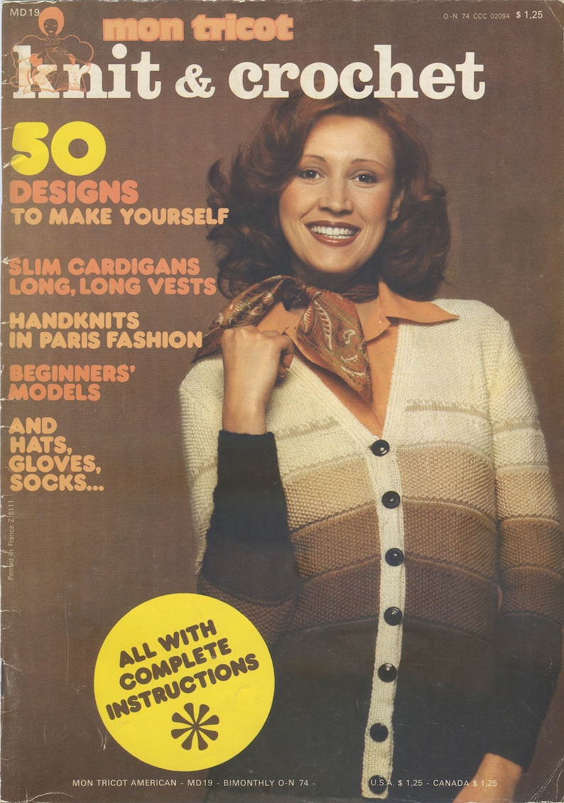 50x 1970's Vintage Crochet & Knitting Patterns - DIGITAL Magazine - Etsy