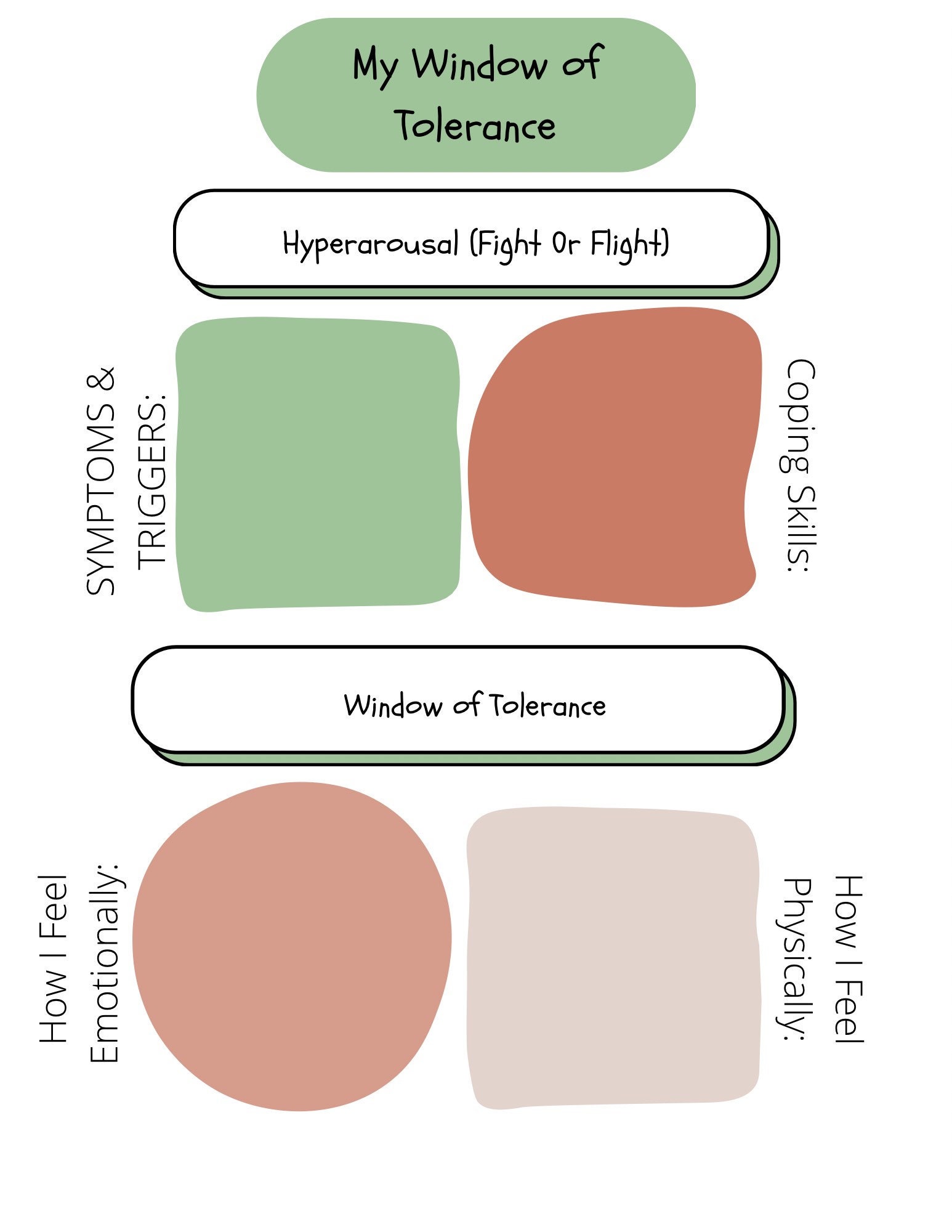 My Window of Tolerance Worksheet and Psychoeducation Tool - Etsy Australia
