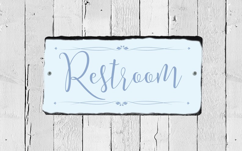 Restroom Sign Restroom Plaque Slate Restroom Sign Outdoor | Etsy