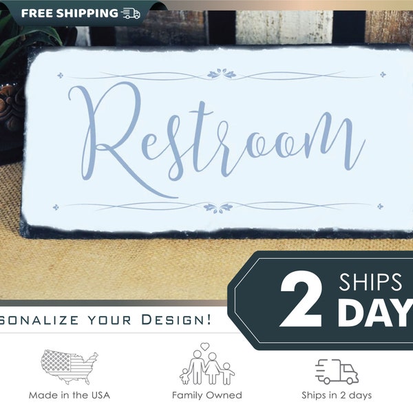 Porcelain Restroom Sign - Etsy