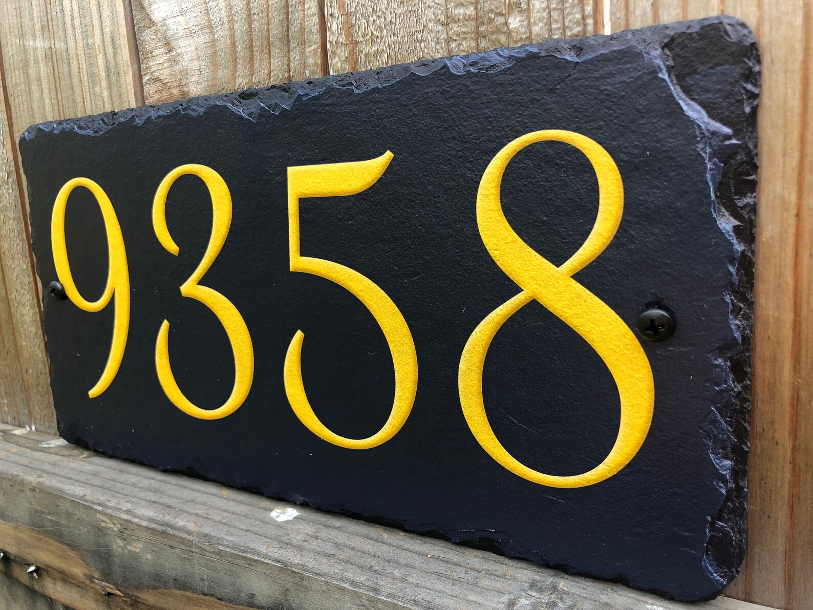 Customizable Slate Home Address House Number Sign Gold or | Etsy