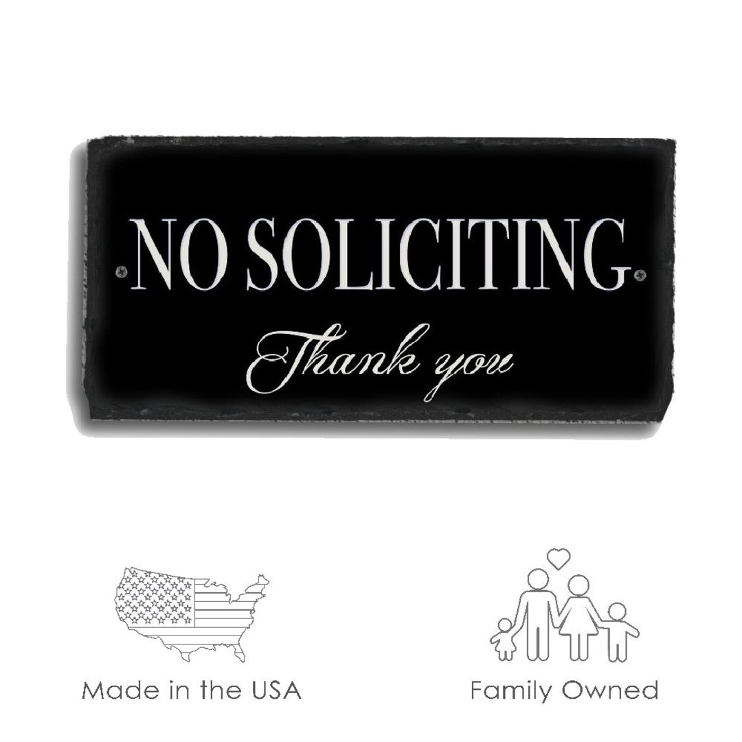 Handcrafted Slate No Soliciting Sign, Weather Resistant Plaque - Etsy