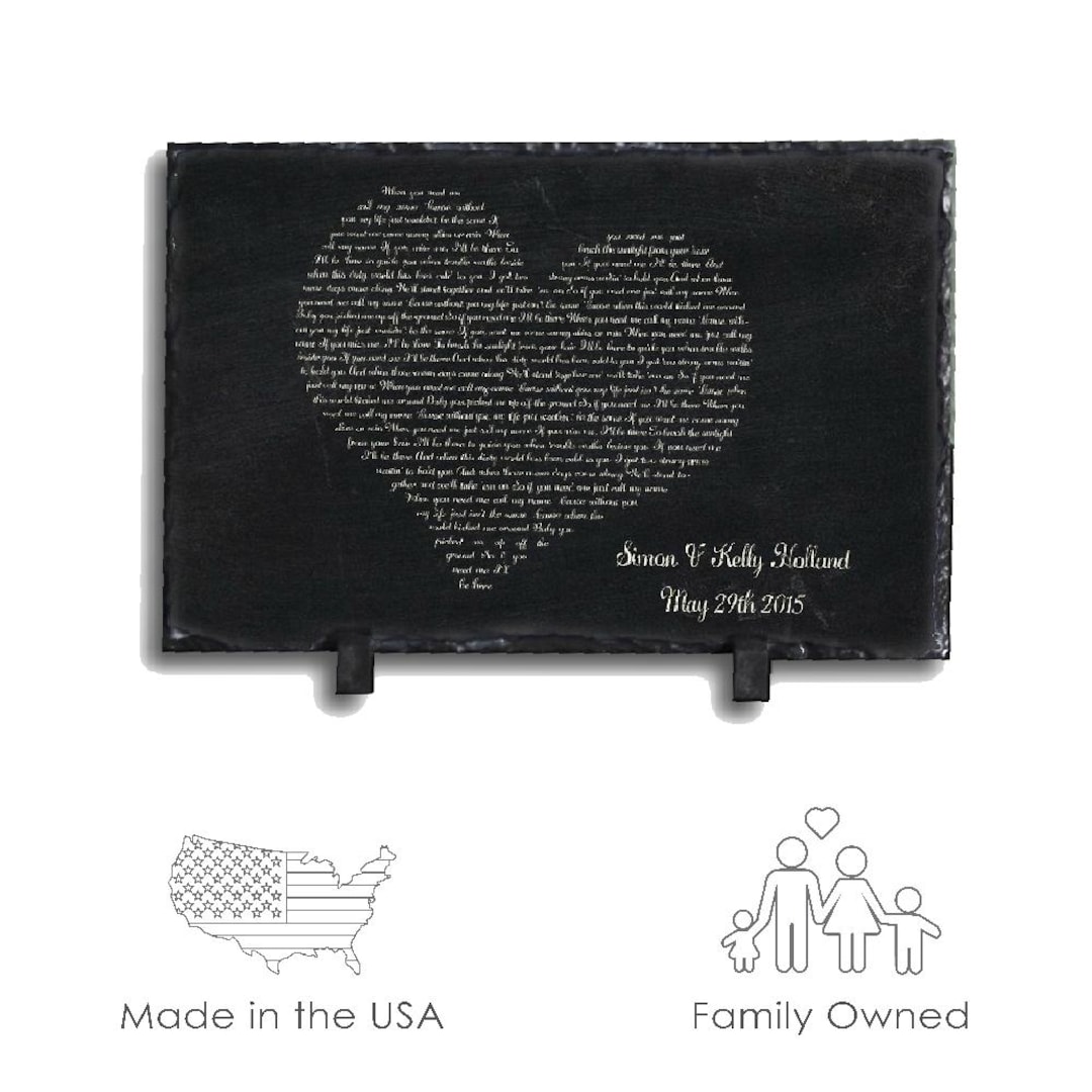 Personalized Wedding Song Lyrics Slate Plaque, First Dance Keepsake - Etsy