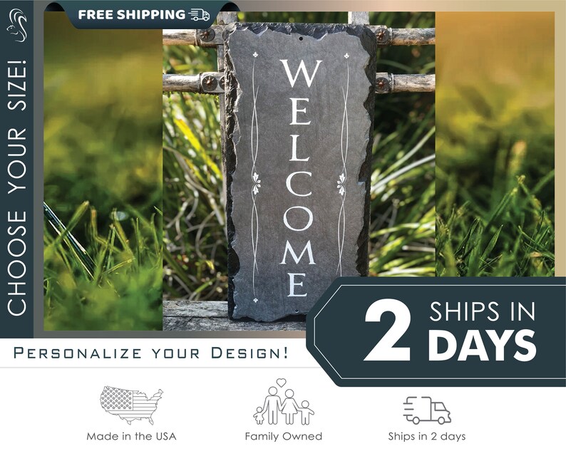 Outdoor Welcome Sign Slate Welcome Sign Outdoor Sign - Etsy