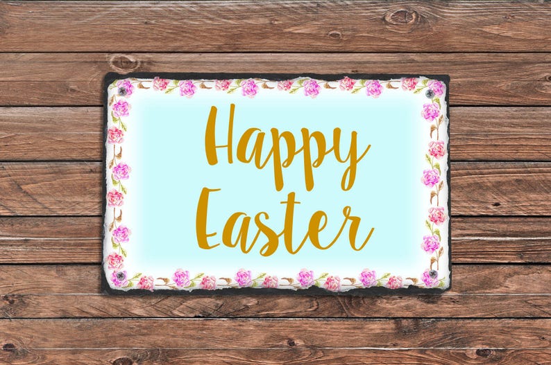 Easter Sign Easter Plaque Easter Decor Happy Easter Happy - Etsy