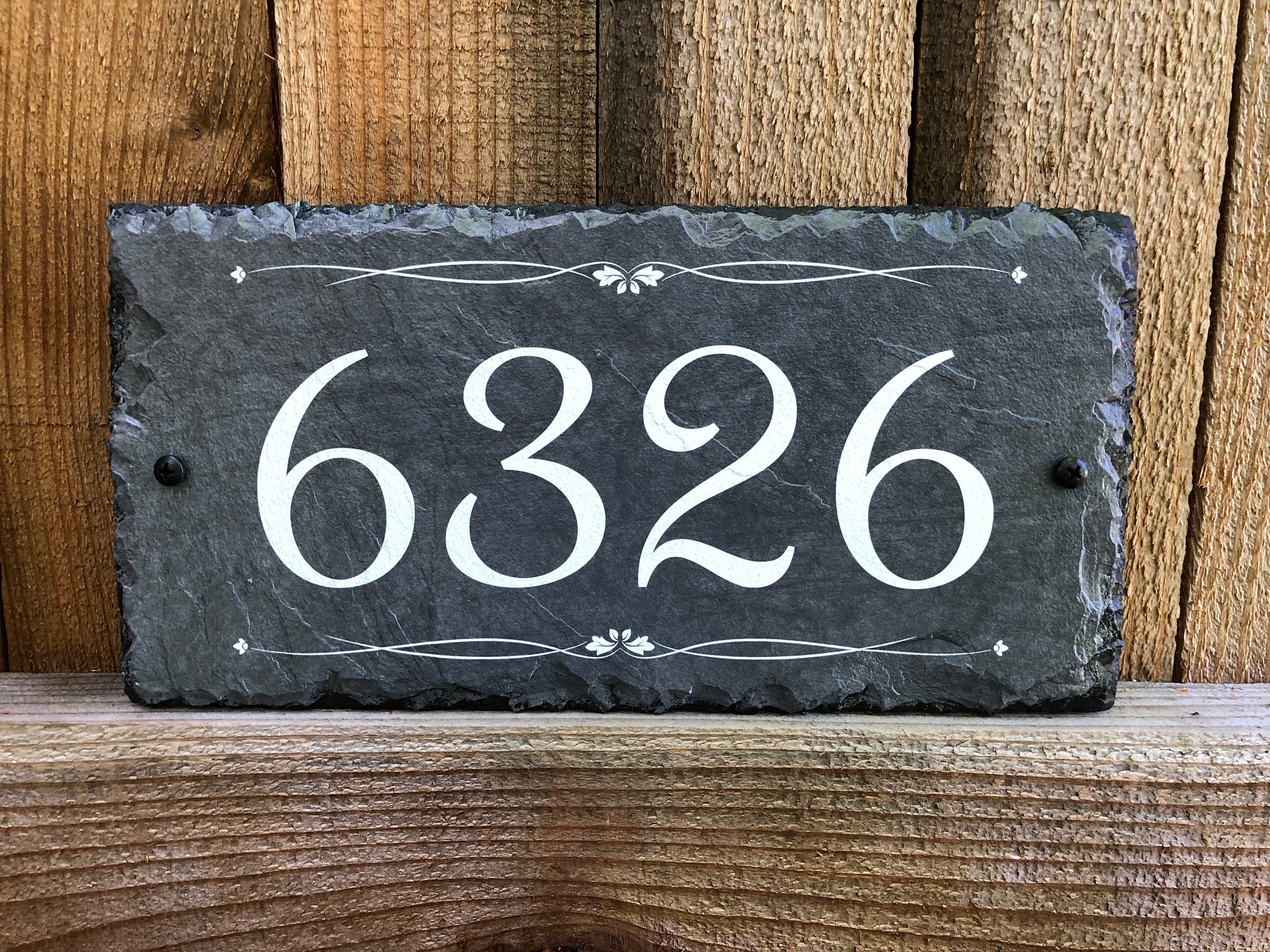 House Number Plaque Slate Number Sign Outdoor Sign Outdoor | Etsy