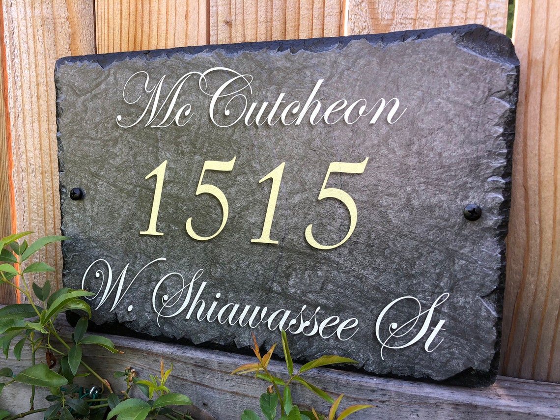 House Sign Personalized House Number Plaque. Welcome to Our - Etsy