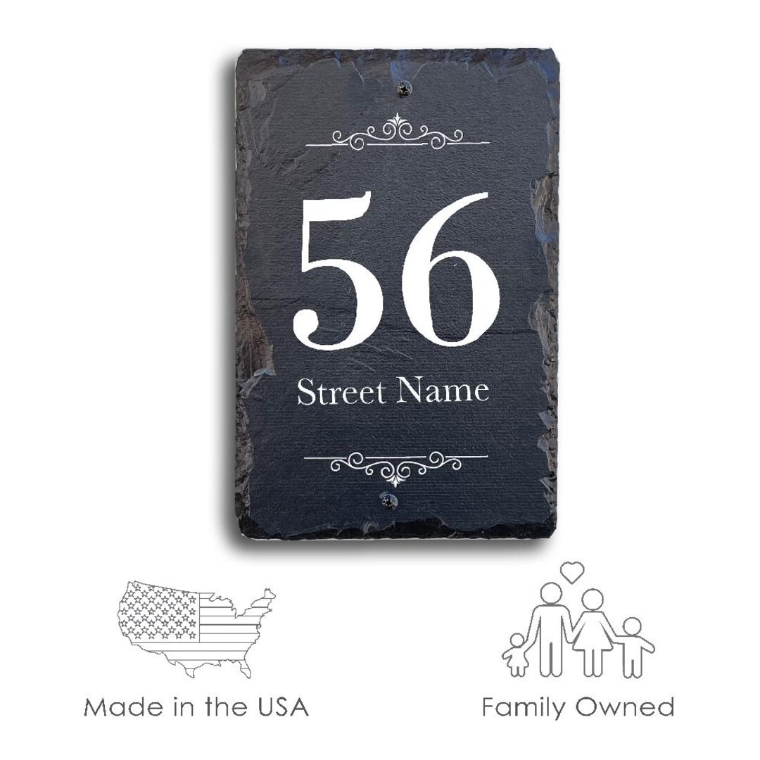Personalized Slate Home Address Sign: Handcrafted House Number Plaque ...