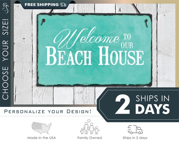 Welcome to Our Beach House Beach House Sign. Personalized - Etsy