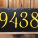 Custom Slate House Number Sign – Embossed Gold or Silver, Handmade - Etsy