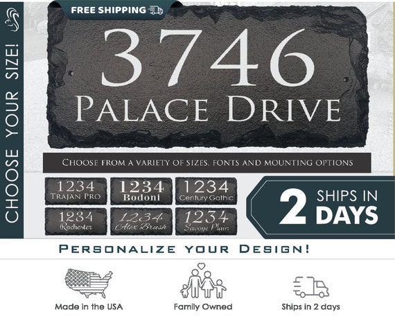 Home Address Sign Personalized House Number Plaque Address - Etsy