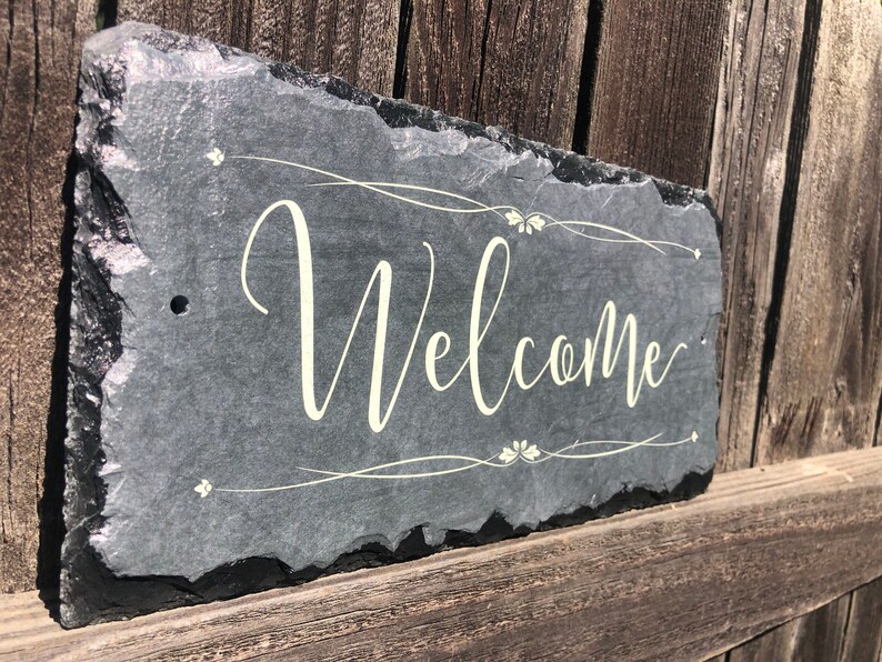 Outdoor Welcome Sign Slate Welcome Sign Outdoor Sign - Etsy