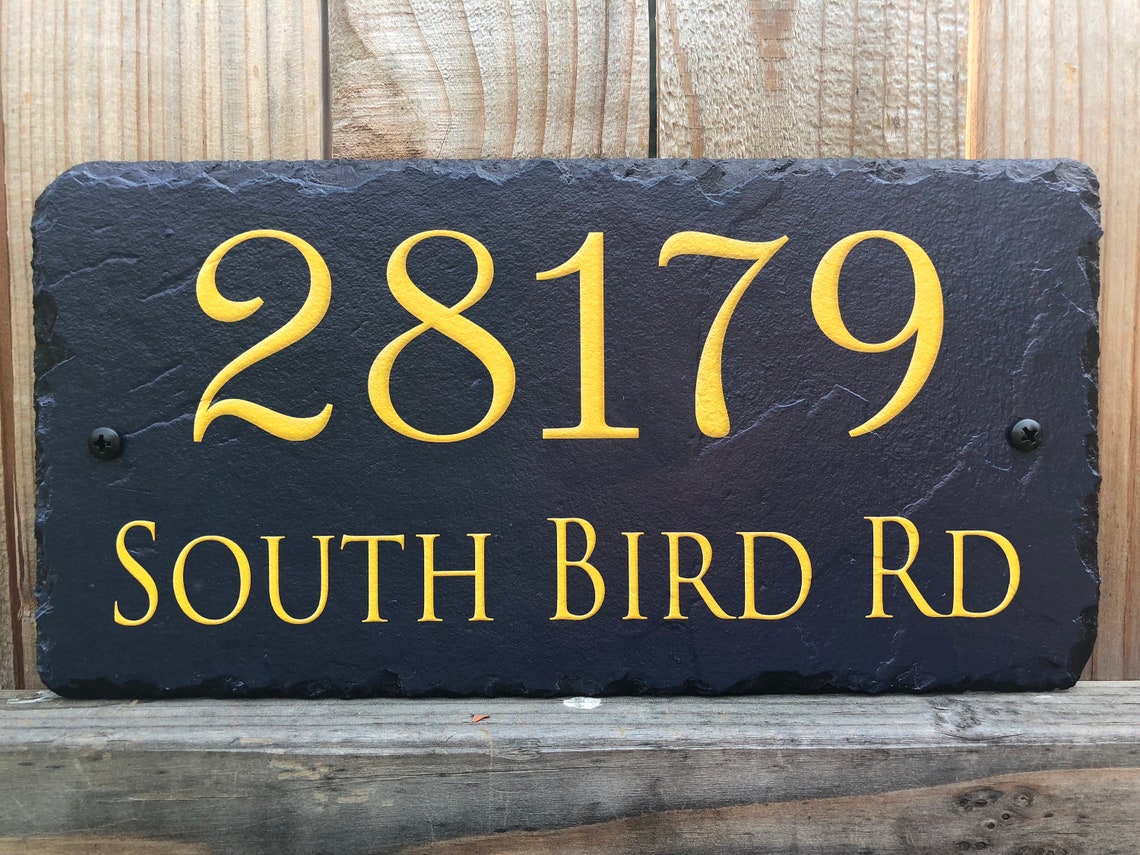 Handmade Slate House Number Sign – Personalized Address Plaque - Etsy