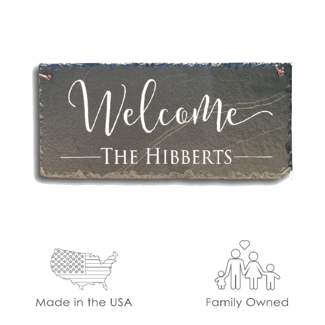 Outdoor Welcome Sign! Slate Welcome Sign, Custom Name Plaque, Outdoor ...