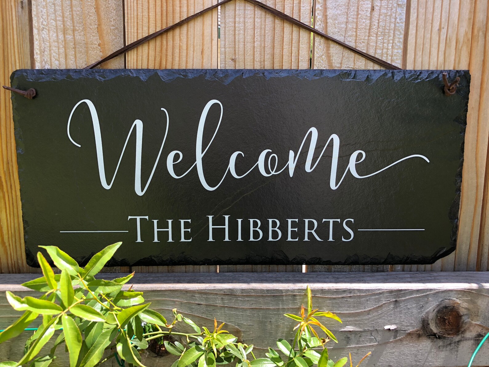 Outdoor Welcome Sign Slate Welcome Sign Custom Name Plaque - Etsy