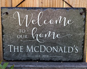 Slate Welcome Sign | Etsy