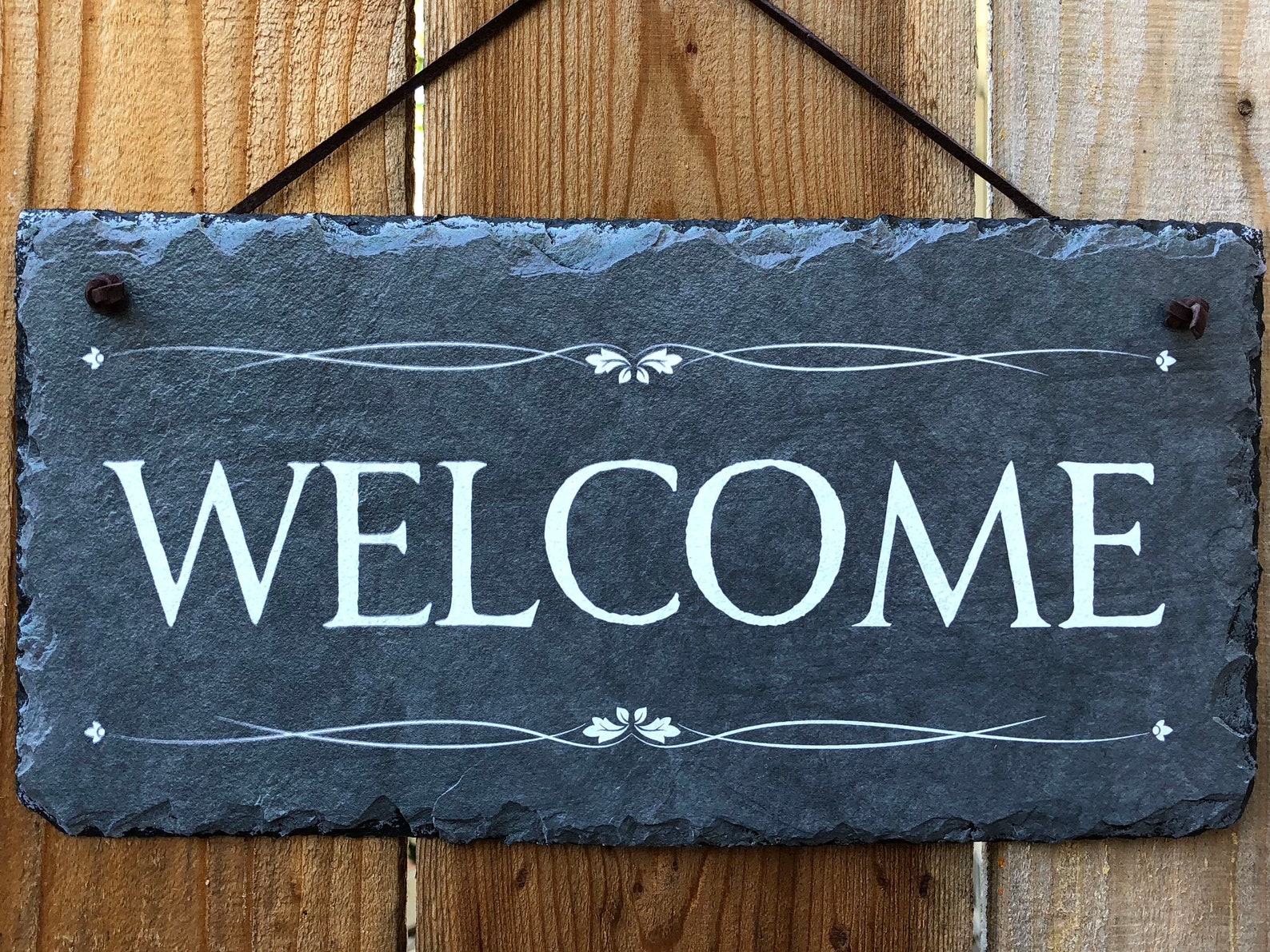 Outdoor Welcome Sign Slate Welcome Sign Outdoor Sign | Etsy