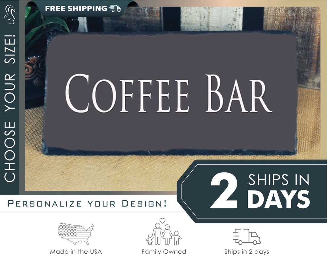 Coffee Bar Sign Slate Coffee Bar Sign Indoor/outdoor Sign - Etsy
